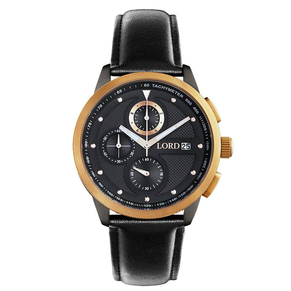 Chronograph Rose Gold Black Watch - LORD Timepieces – Lord Timepieces