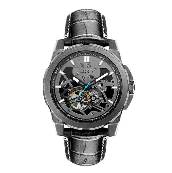 Orion Gunmetal Leather – Lord Timepieces